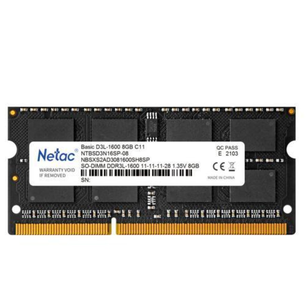 Netac Ram Nb 8Gb Ddr3 1600Mhz Ddr3L 1.35V Sodım